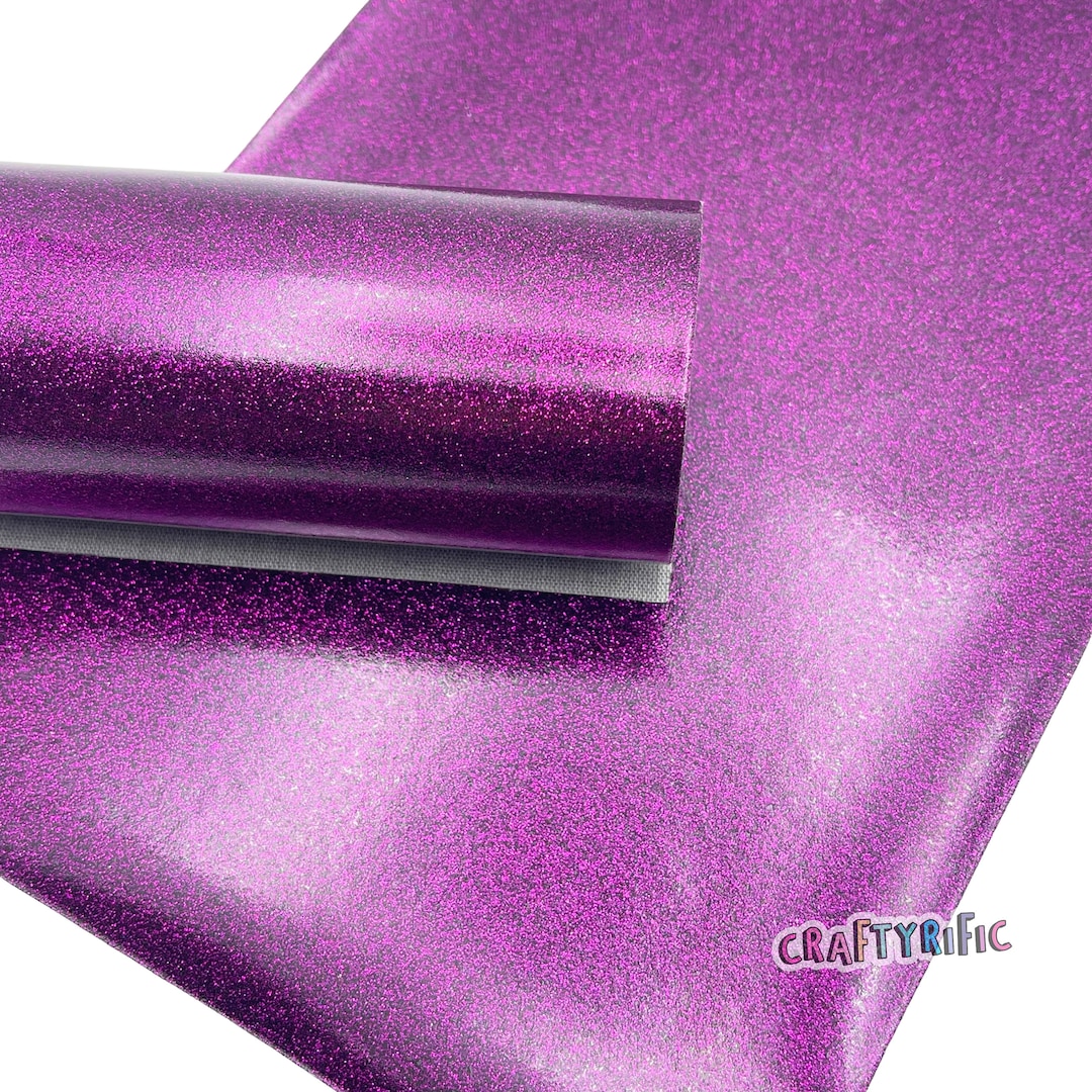 Purple Glitter Vinyl With Canvas Back for Embroidery, Glitter Sheets ...