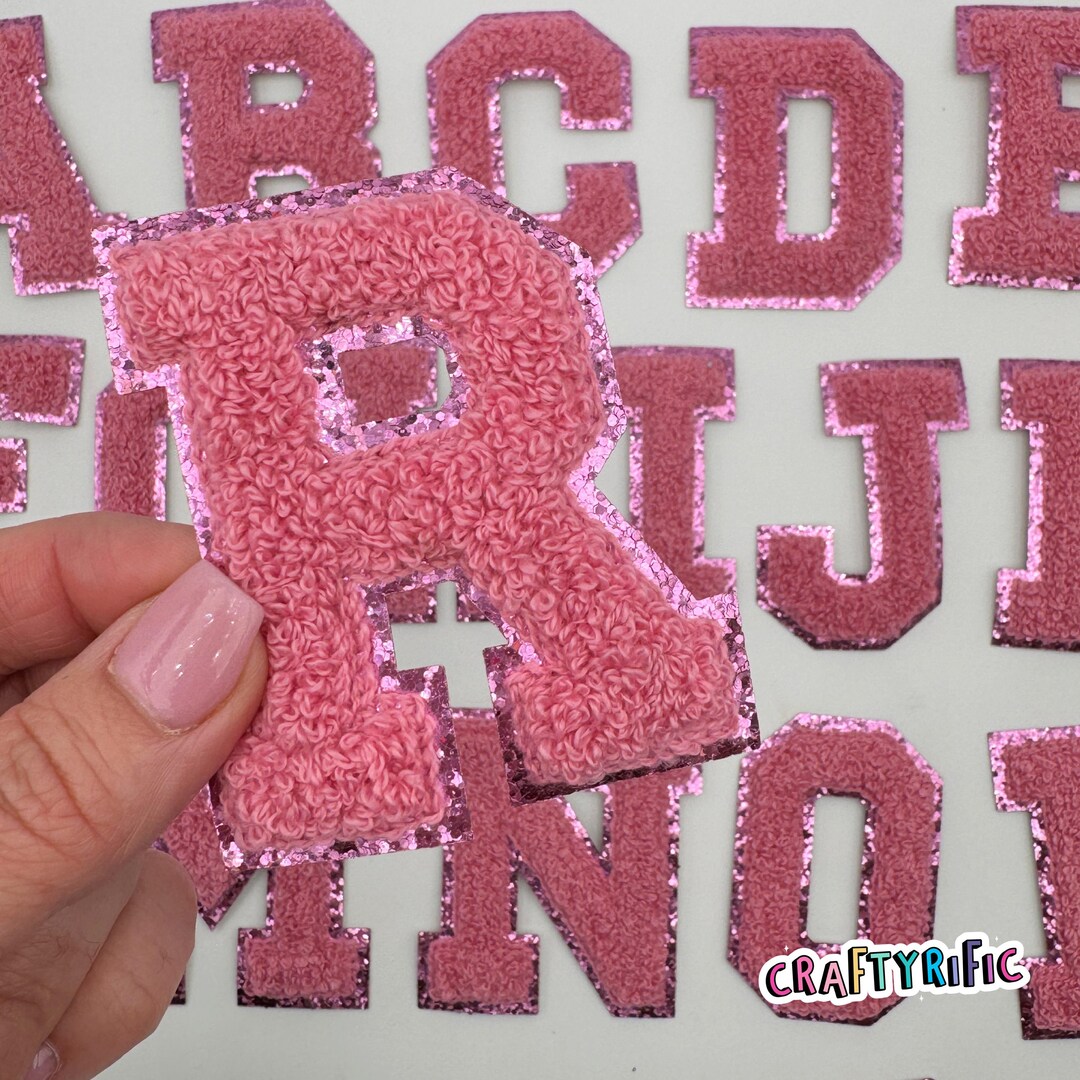 Pink Varsity Letter Patch, 3 Inch Letter Patch, Chenille Letter Patch ...