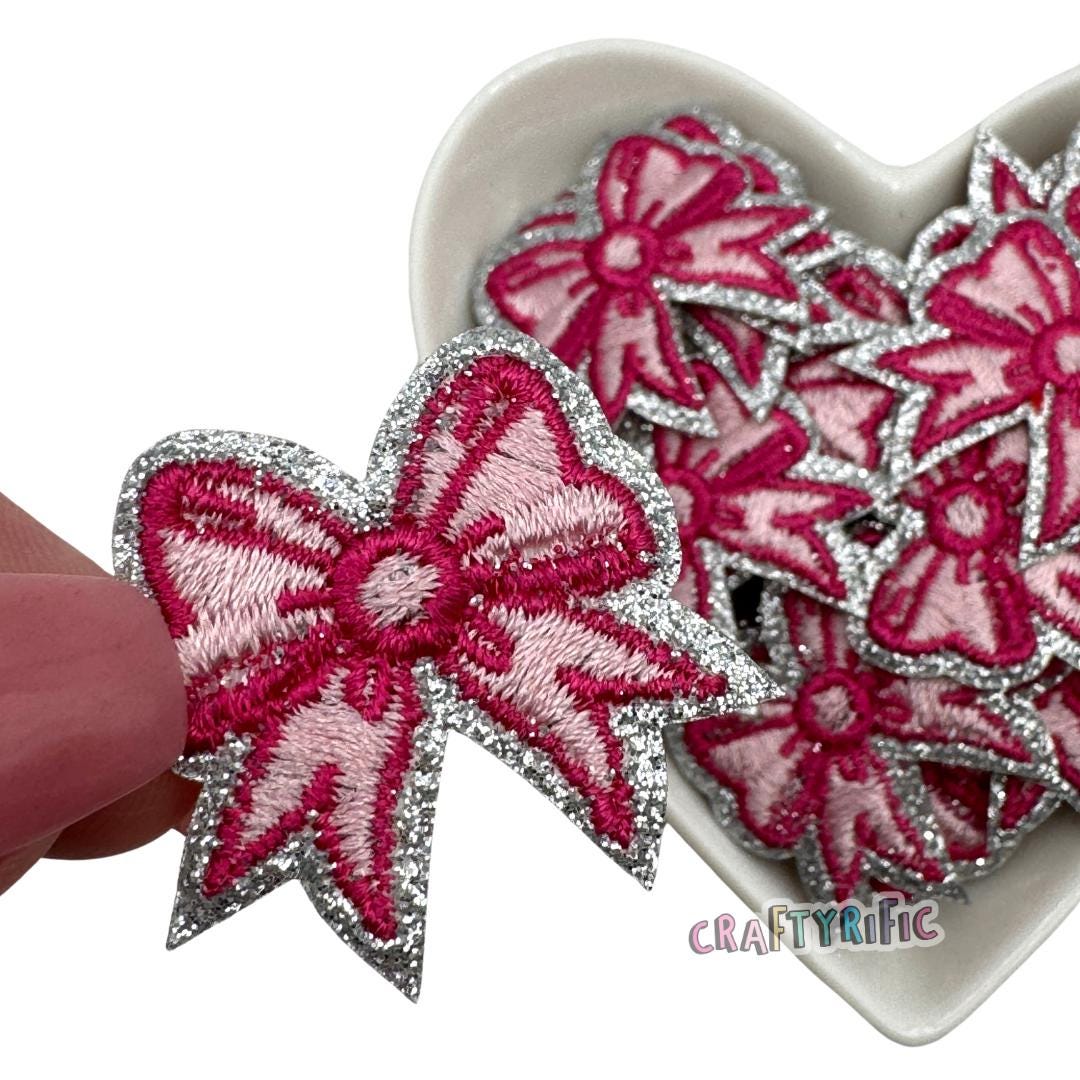 Hot Pink Mini Bow Patch, Small Bow Patch, Hat Patch, Filler Patch ...