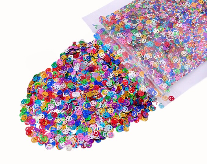 Smiley Face Shape Glitter, Solvent Resistant, Polyester Glitter ...