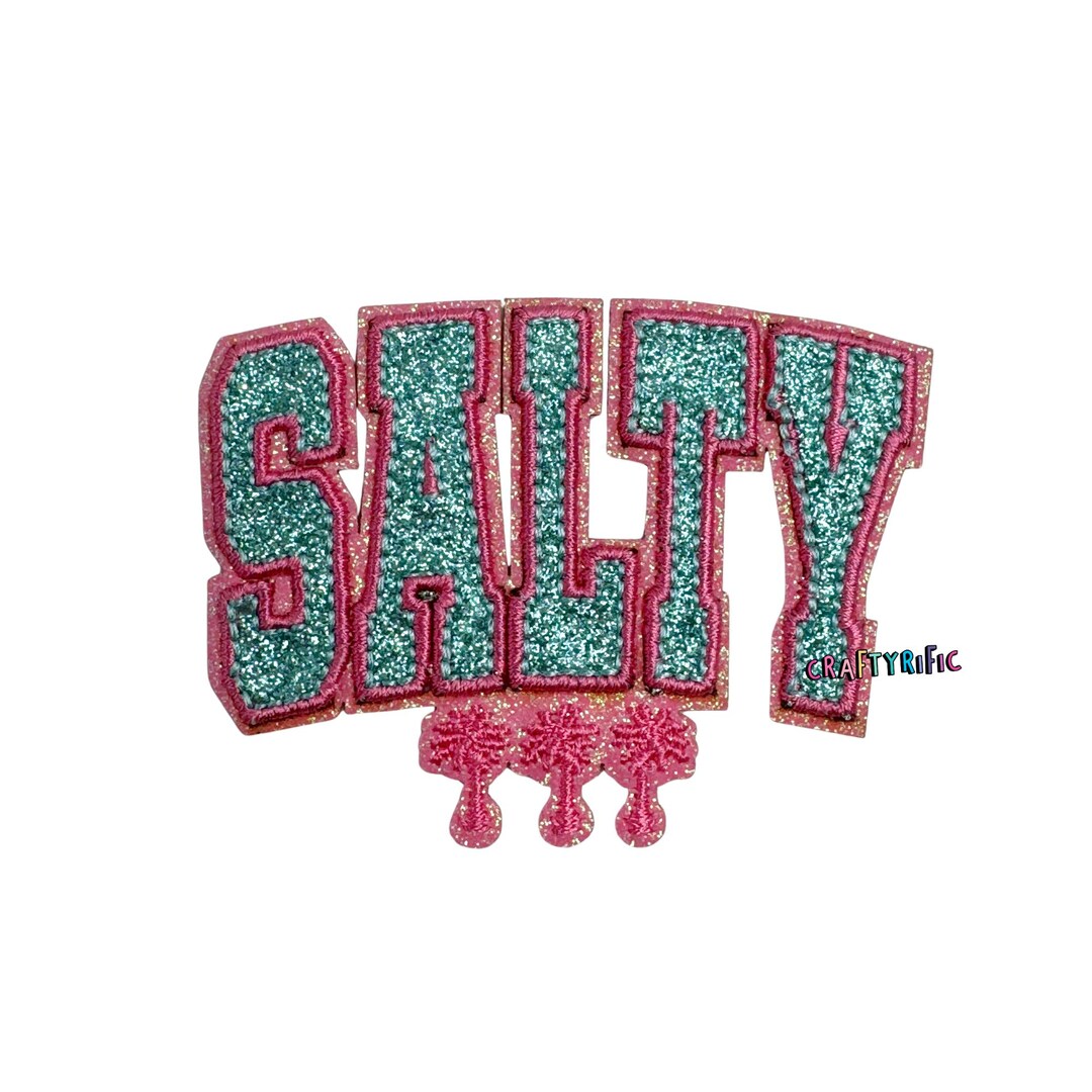 Salty Patch, Summer Patch, Beach Patch, Embroidery Patch, Iron on Patch ...