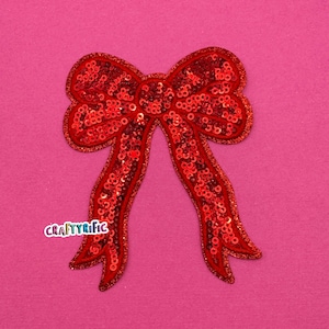 Sequin Side Bow Patch, Iron on Side Bows for Shirts, Sequin Bow Patch, T-shirt Patch, Sold ...
