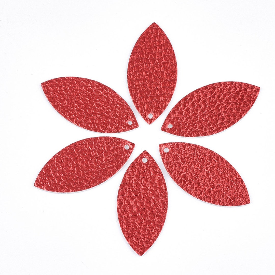 RED Faux Leather Petal Cut Outs 4 Pairs 1.5 Inch - Etsy