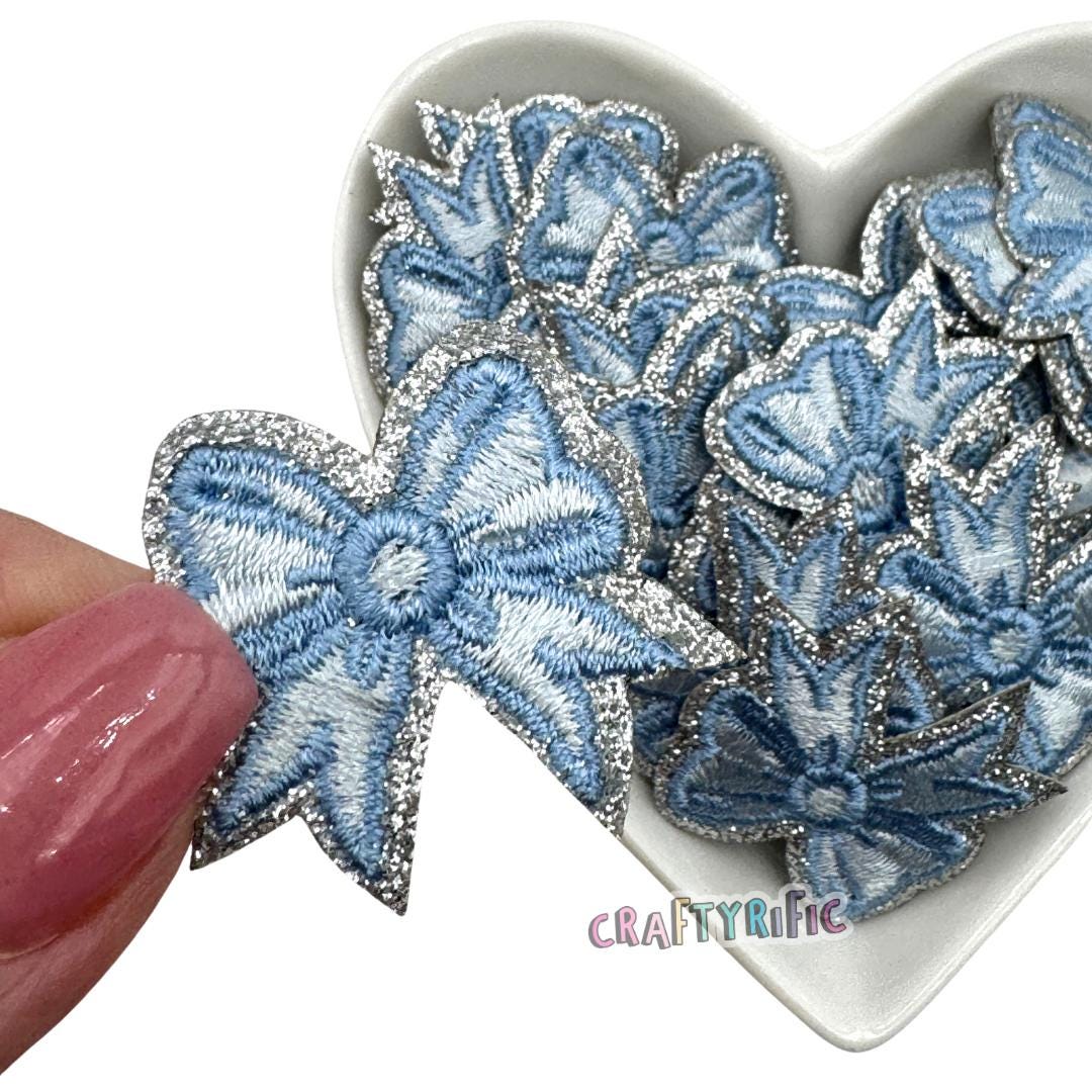 Baby Blue Mini Bow Patch, Small Bow Patch, Hat Patch, Filler Patch ...