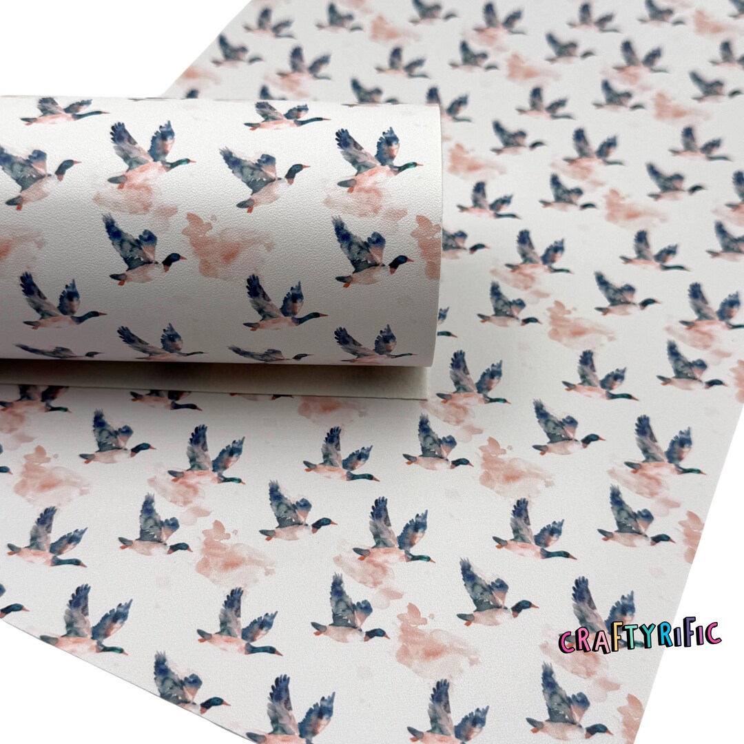 Mallard Duck Faux Leather Sheet, Hunting Leather, Custom Fabric, Custom ...
