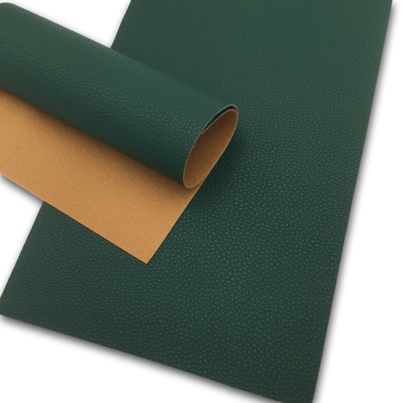 HUNTER GREEN Faux Leather Sheet PU Leather Litchi Texture - Etsy