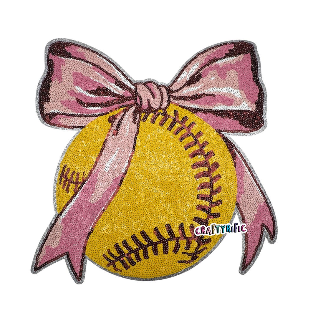 Softball Sequin Patch, Game Day Large Patches, Iron on Patch, T-shirt ...