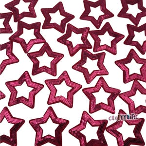 Maroon Sequin Open Star Patch, Star Patch, Hat Patch, Jacket Patch, Trucker Hat Patch ...