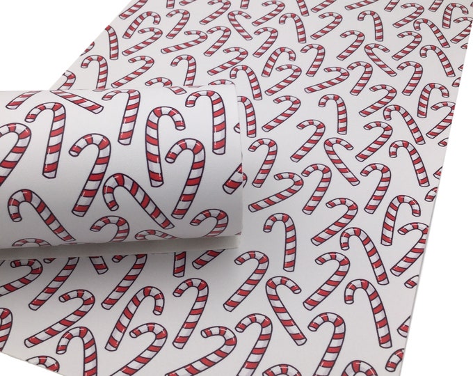 CANDY CANE Faux Leather Sheets, Christmas Custom Faux Leather, Leather ...