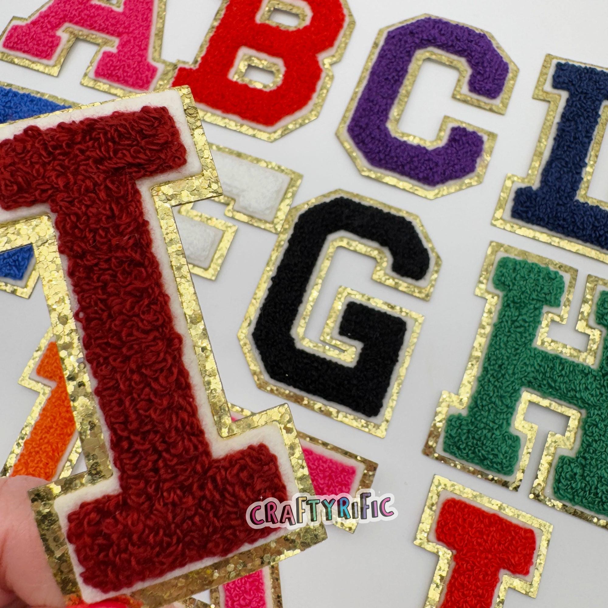 Royal Blue and Gold Glitter Chenille Letter Patch - Etsy