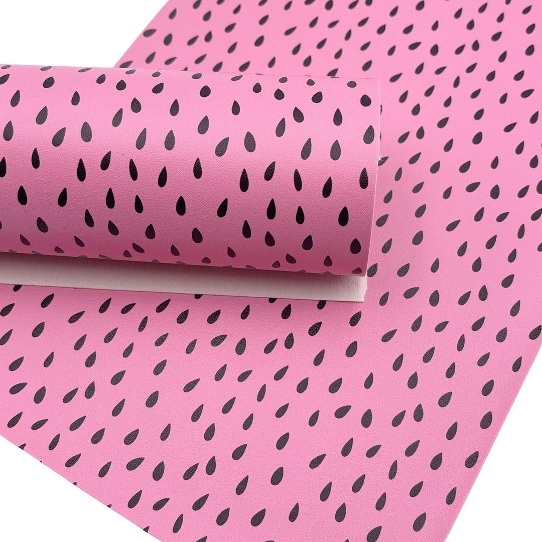Pink Watermelon Seeds Custom Print Faux Leather Sheet - Etsy