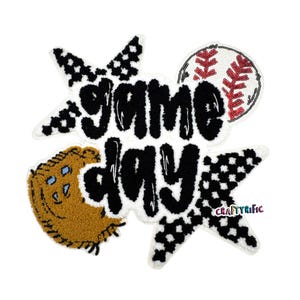 Baseball Game Day Chenille Patch, Game Day Large Patches, Iron on Patch ...