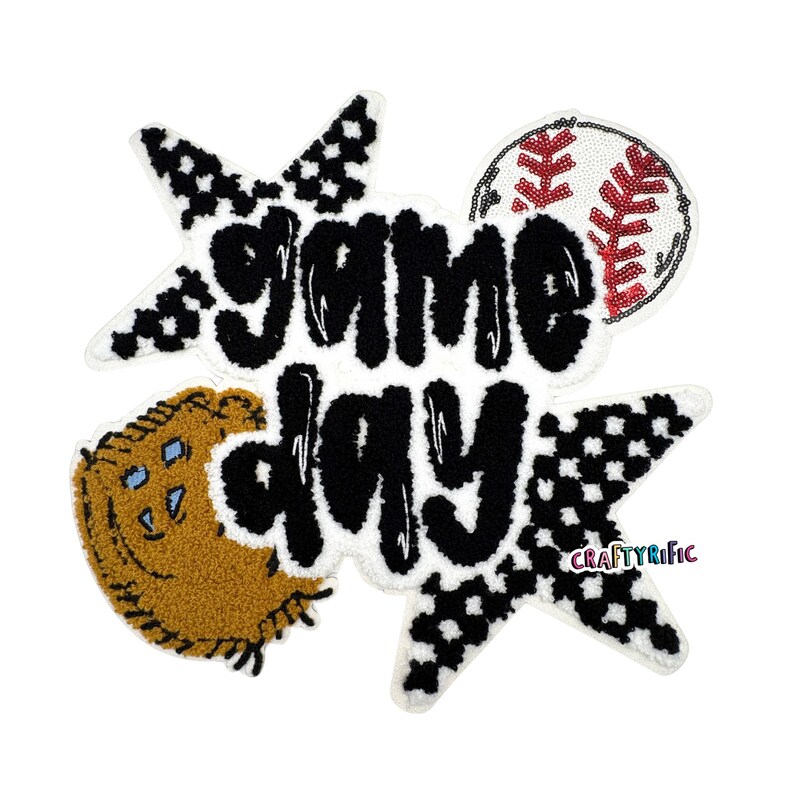 Baseball Game Day Chenille Patch, Game Day Large Patches, Iron on Patch ...