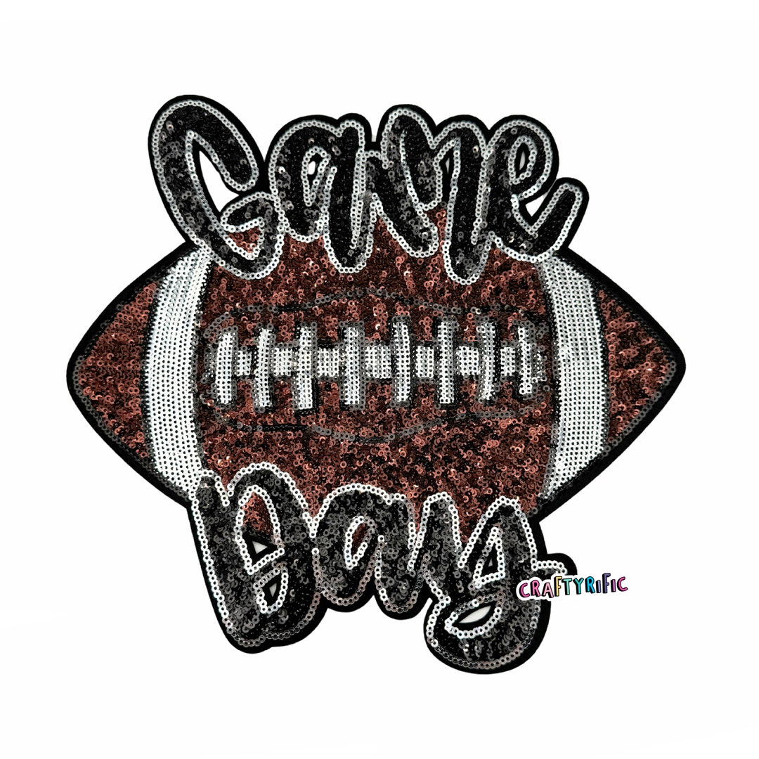 Game Day Sequin Patch, Game Day Large Patches, Sequin Iron on Patch, T ...