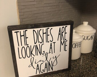 Dirty dishes sign | Etsy