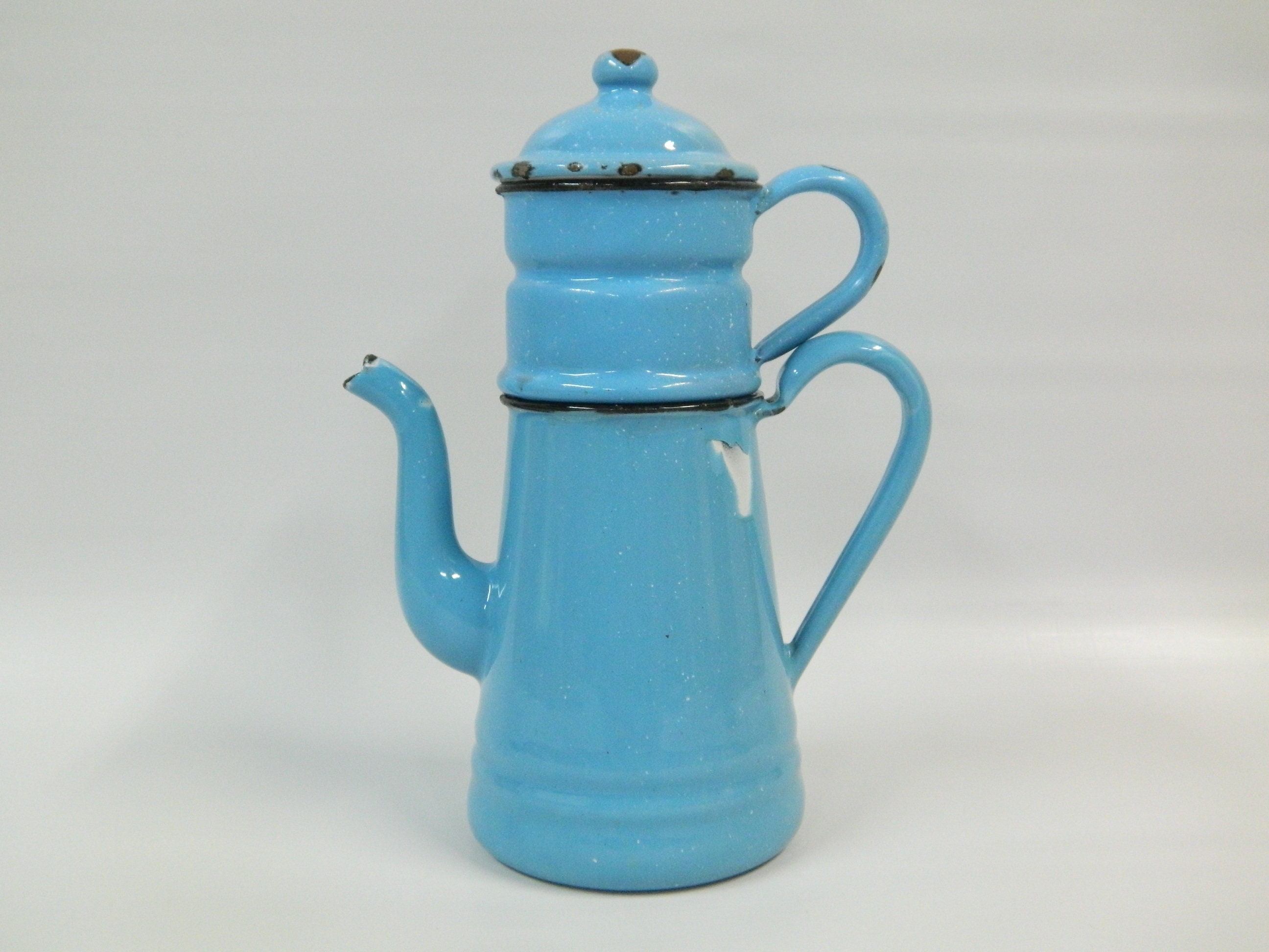 Vintage French Enamel Biggin Coffee Pot - Etsy