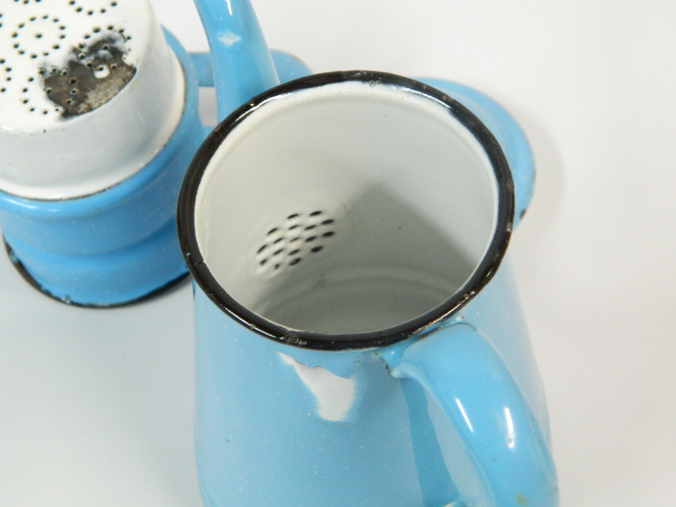 Vintage French Enamel Biggin Coffee Pot - Etsy