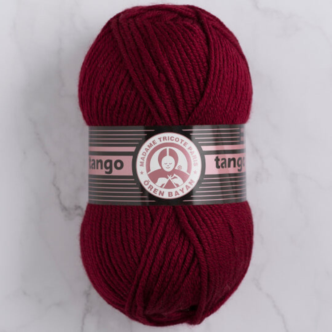 Tango Knitting Yarn Claret Color, 100 % Acrylic Yarn, Vegan Yarn ...
