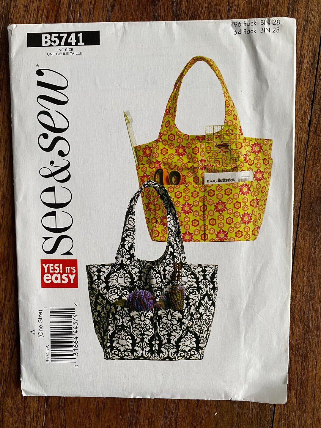 Butterick Bag Pattern B5741, Bag Pattern, Sewing Bag Pattern, Bag ...