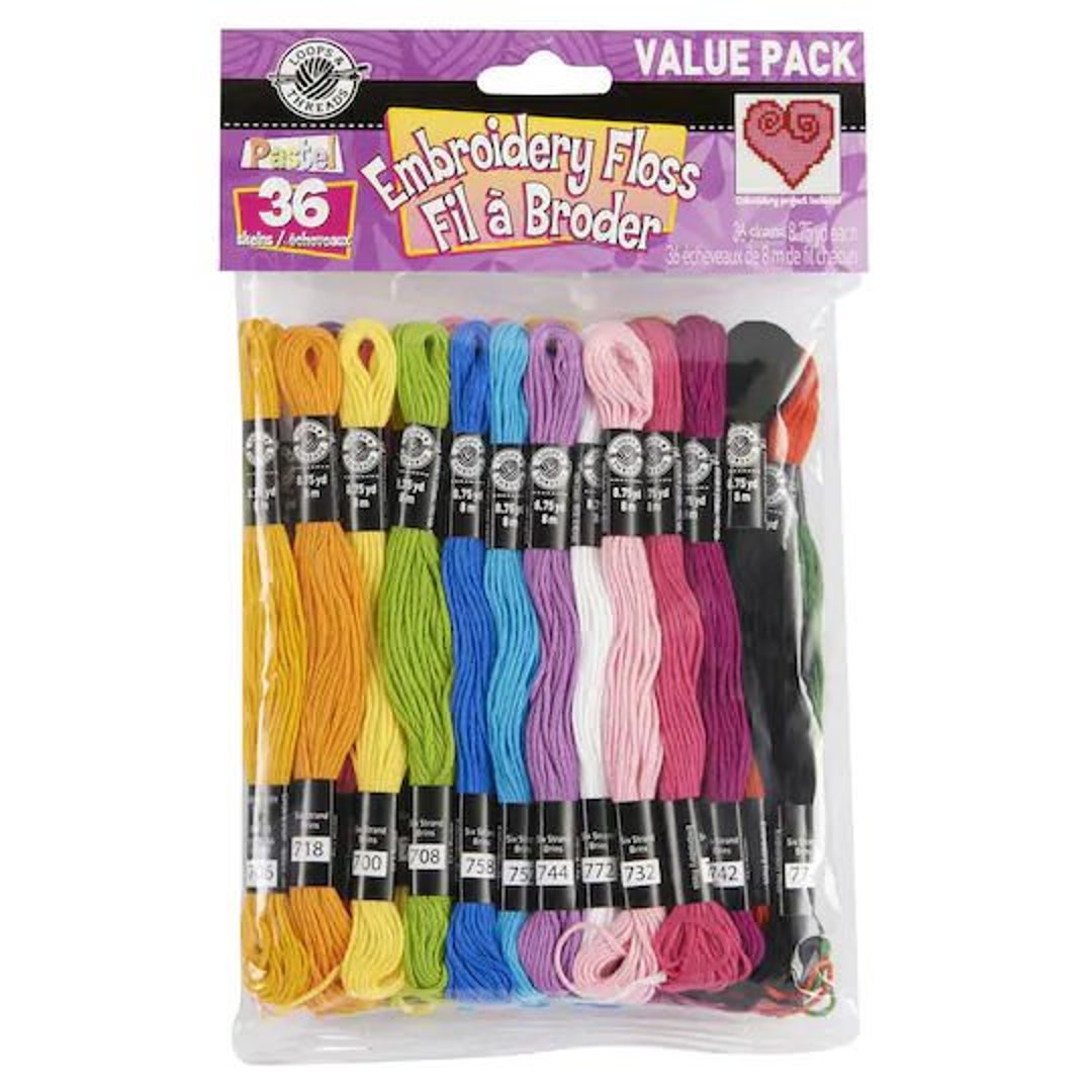Embroidery Floss by Loops & Threads, 36 Skeins of Embroidery Floss ...