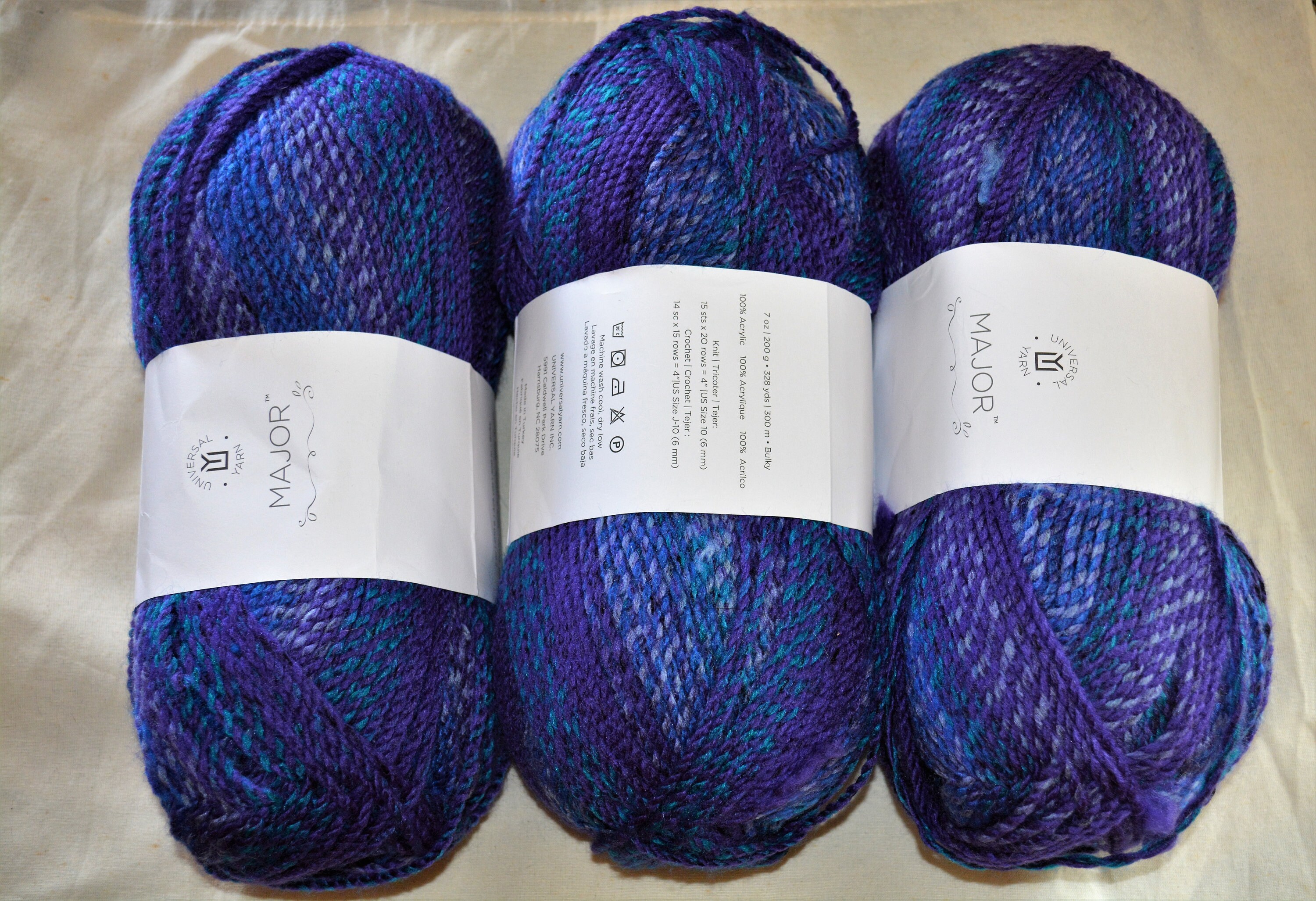 Universal Yarn Major, Acrylic Yarn,200 Gr Skein, Colorful Yarn, Purple ...