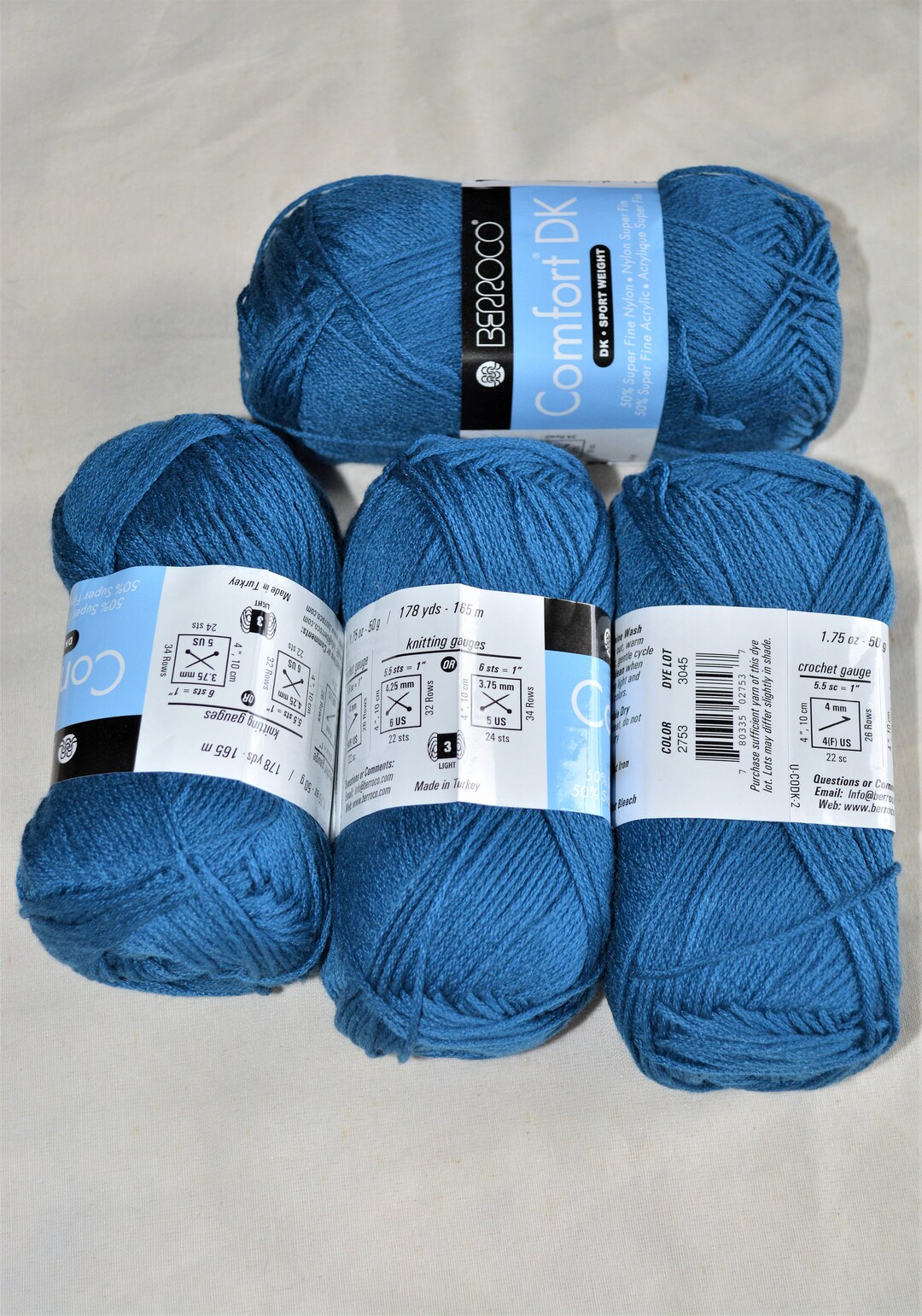 Berroco Comfort DK Yarn, Blue, Nylon Acrylic Blend - Etsy