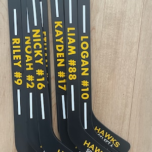 Custom Mini Sticks set of 20, Hockey Party Favours, Hockey Team Gift ...