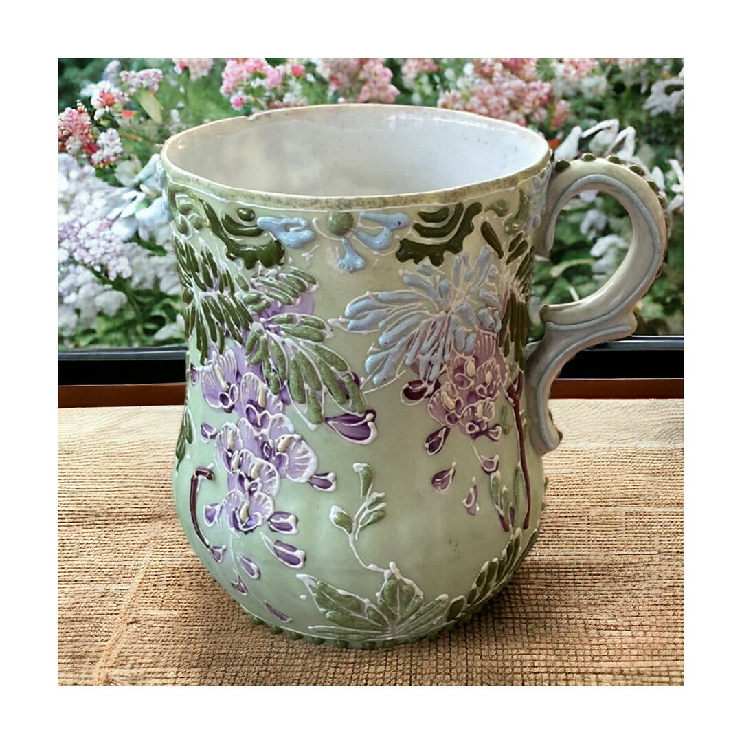 Small Antique Japanese Moriage Handled Cup ca. 1920 Demitasse, Shaving ...