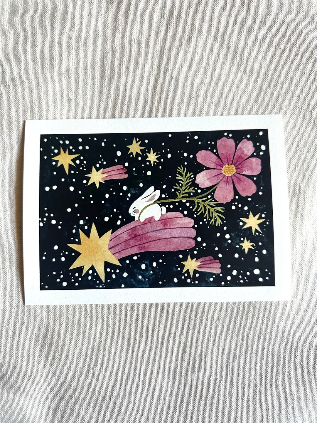 Cosmo Bunny 5x7 Art Print - Etsy