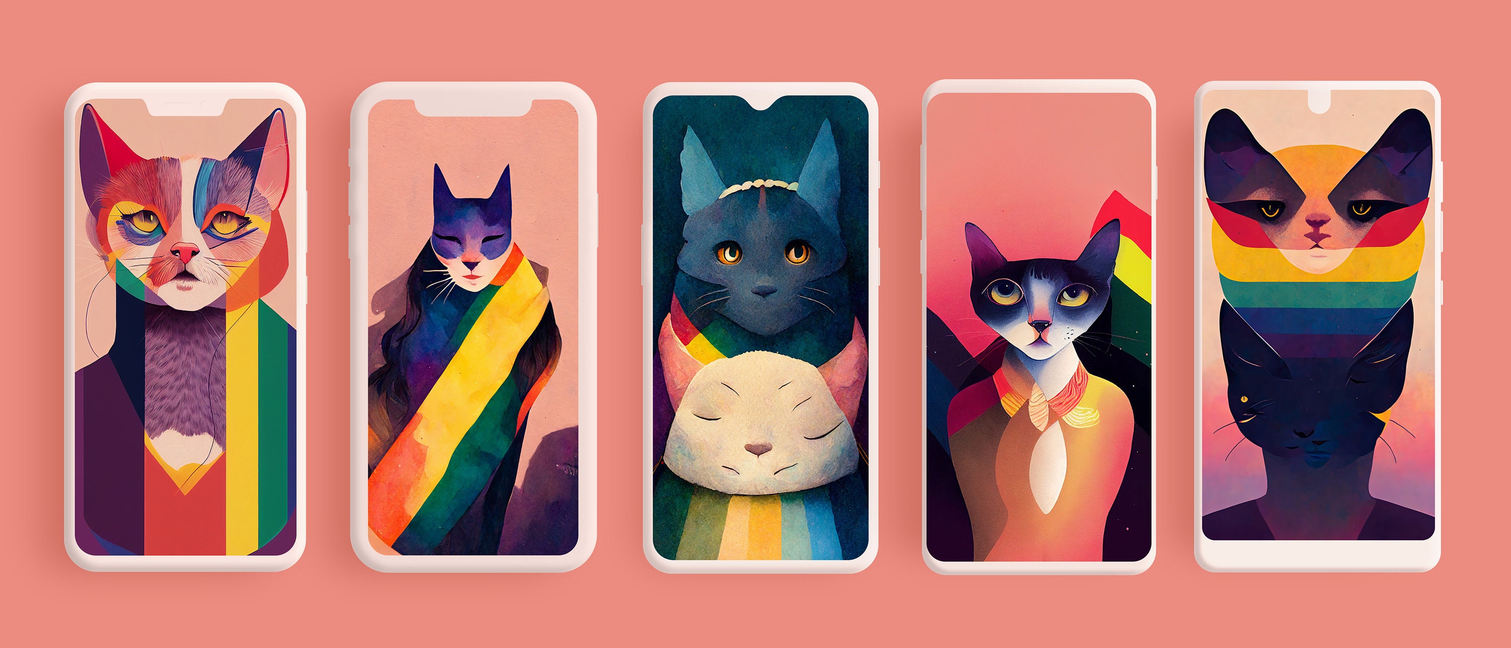 LGBTQIA Cats Mega Pack Iphone/smartphone Wallpapers (x35!!!) - Etsy