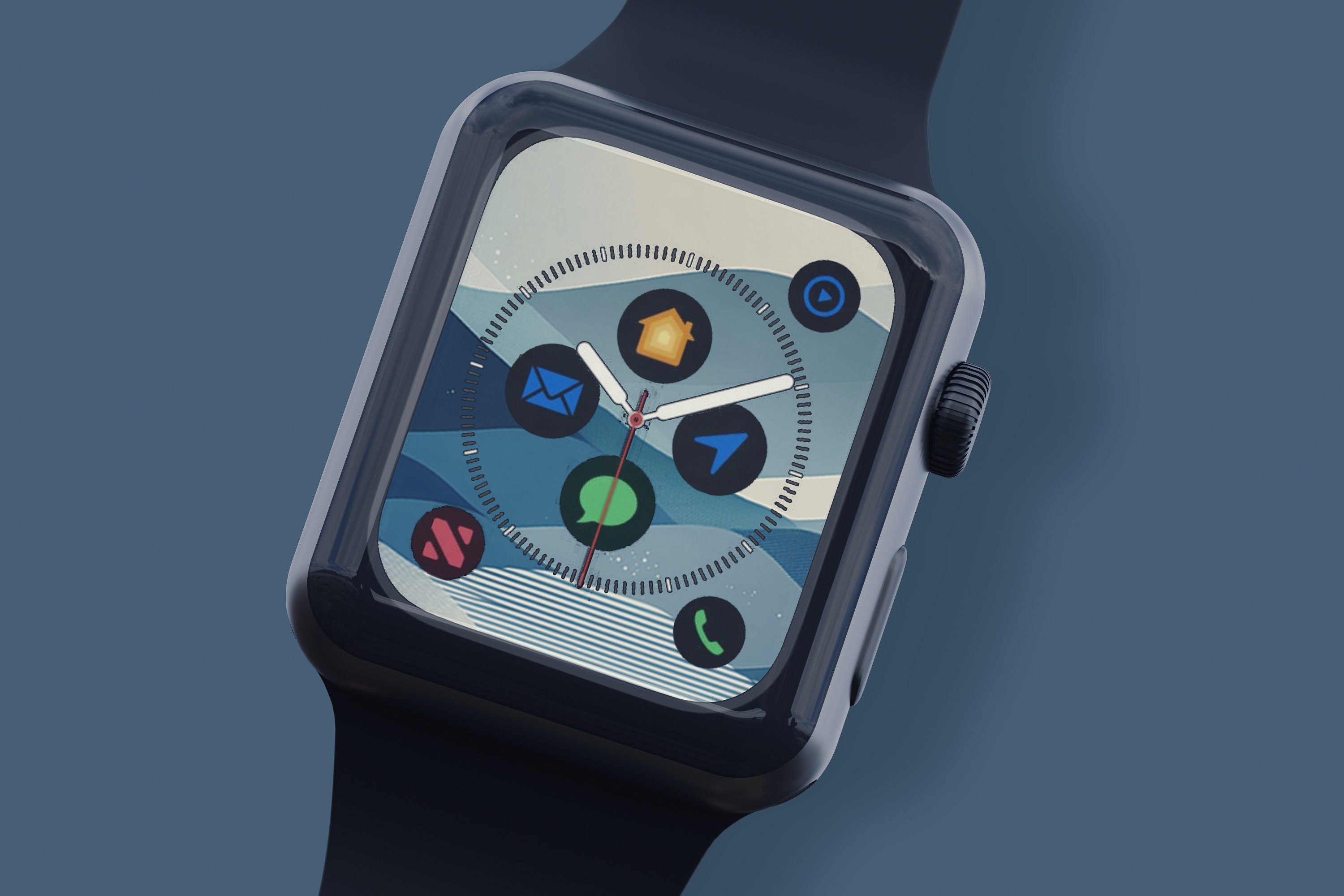 IPad / Apple Watch Blue Wave Background INSTANT DOWNLOAD - Gradient ...