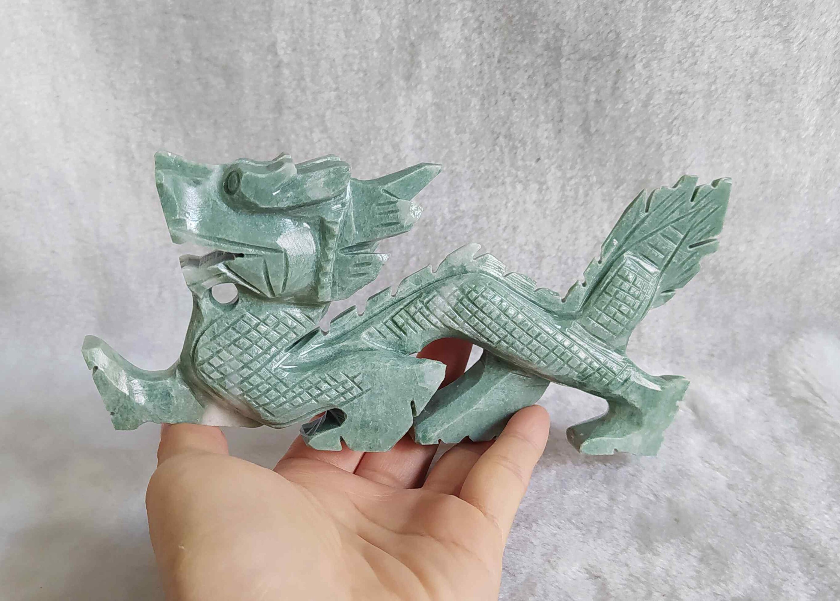 Natural Green Jade Statue. Carved with a powerful dragon image | Etsy