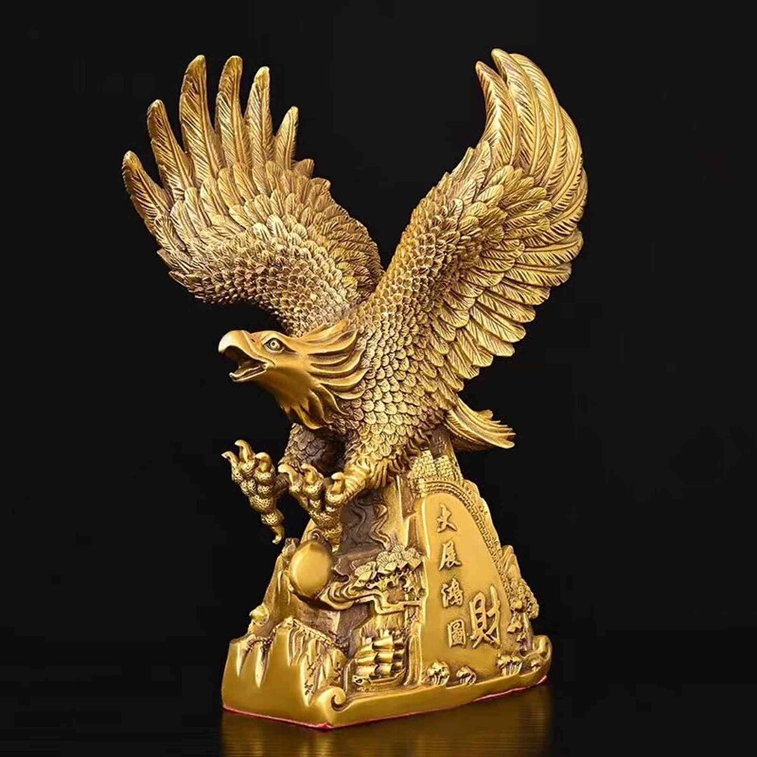 Chinese Brass Carved Eagle Statue, Home Decoration - Etsy