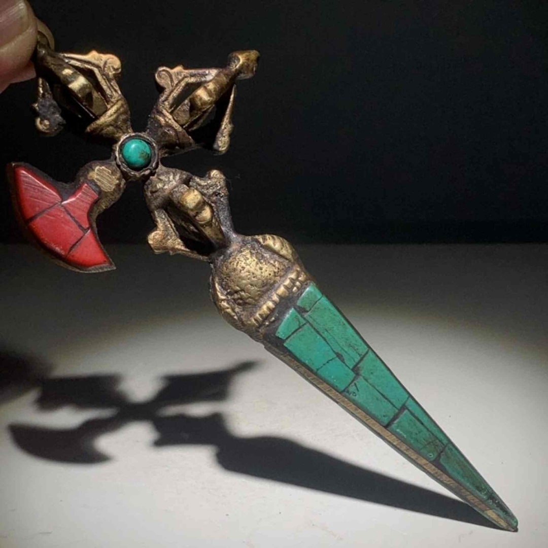 Antique Tibetan Nepal Turquoise Copper Phurba Dagger Exorcism - Etsy