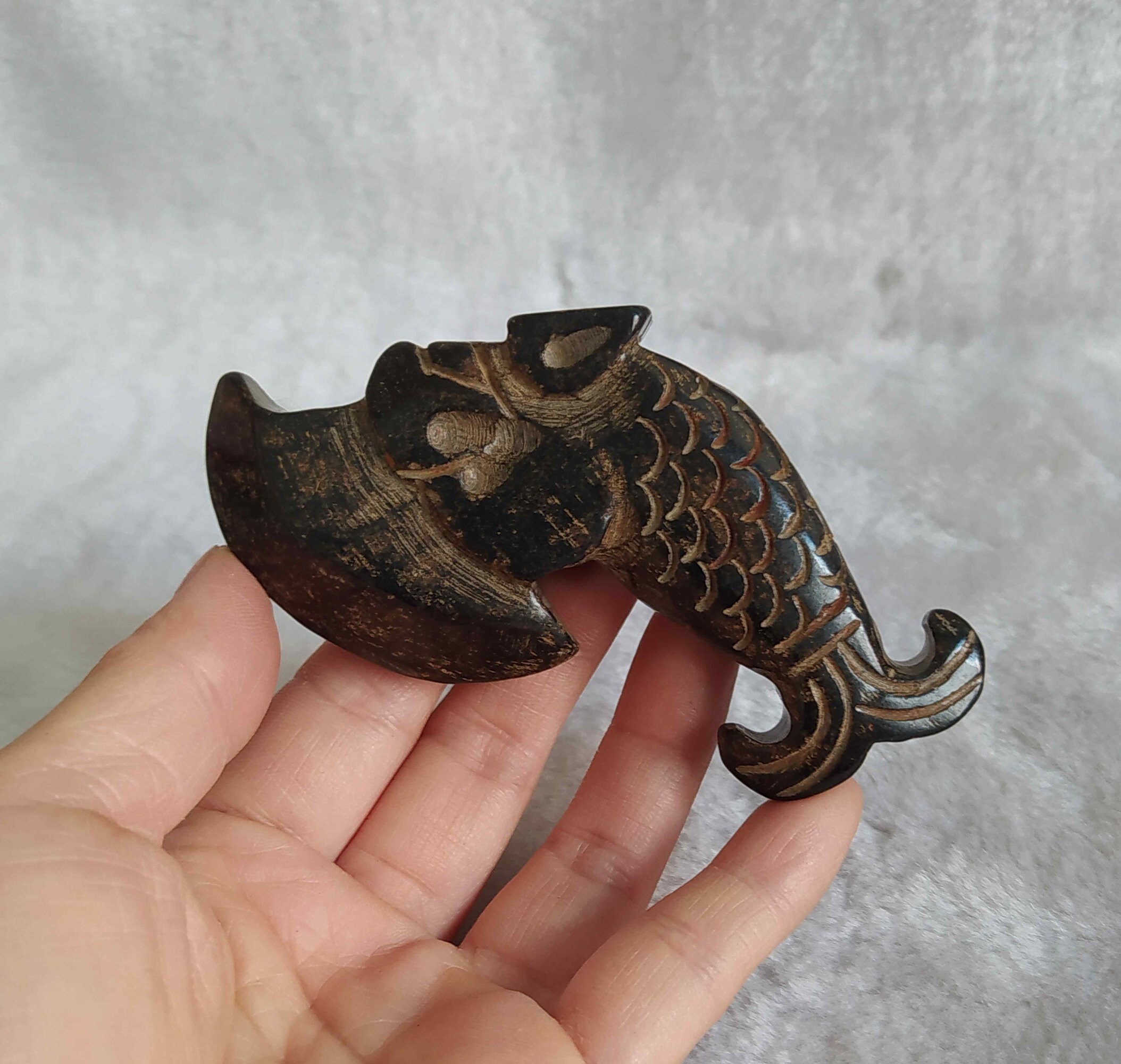 Antiques Chinese Jade Carved Fish Axe Statue E2537 - Etsy