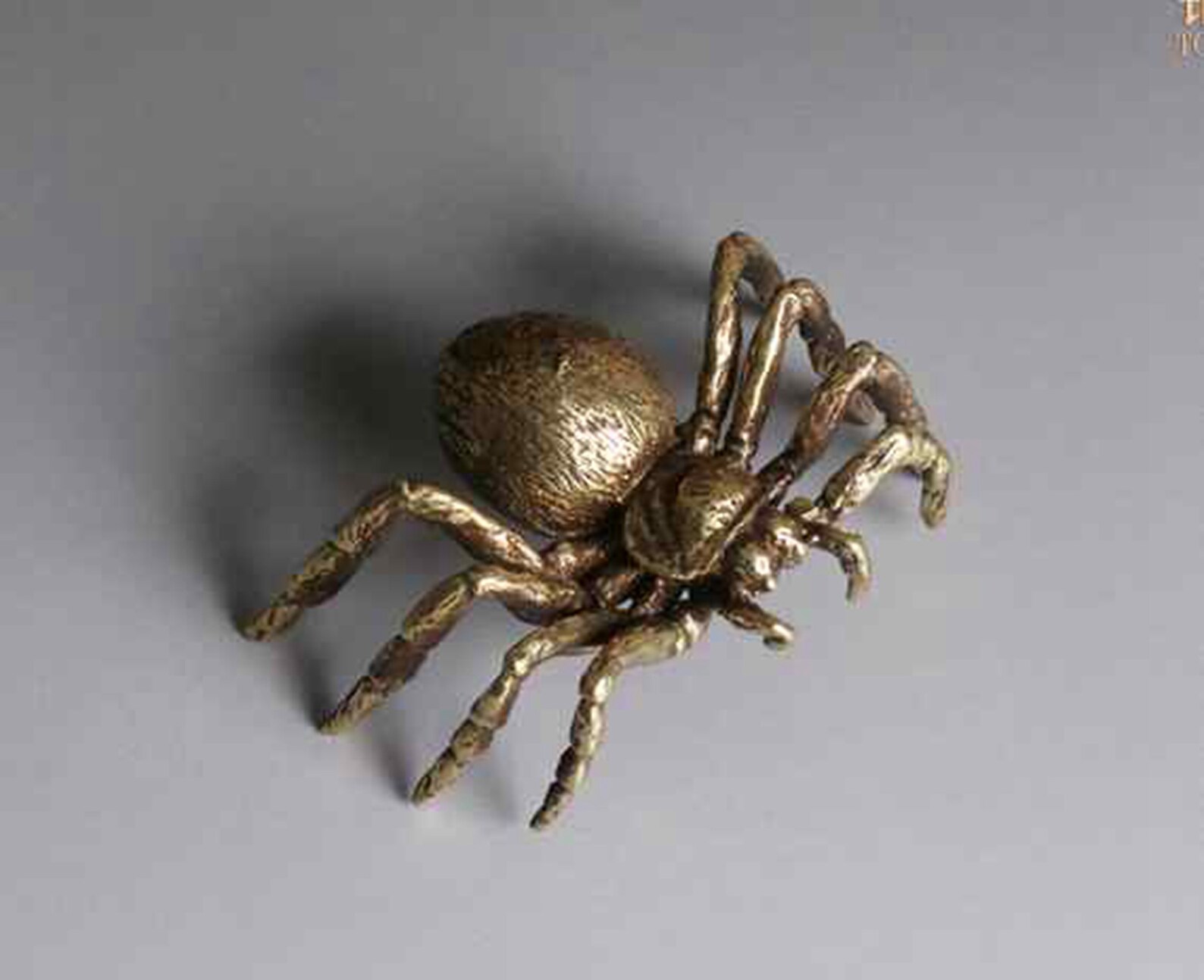 Antique Brass Hand Carved Spider Statue Home Decoration - Etsy