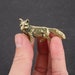 2 Pce Antique Brass Hand Carved Small Fox Statue Home - Etsy