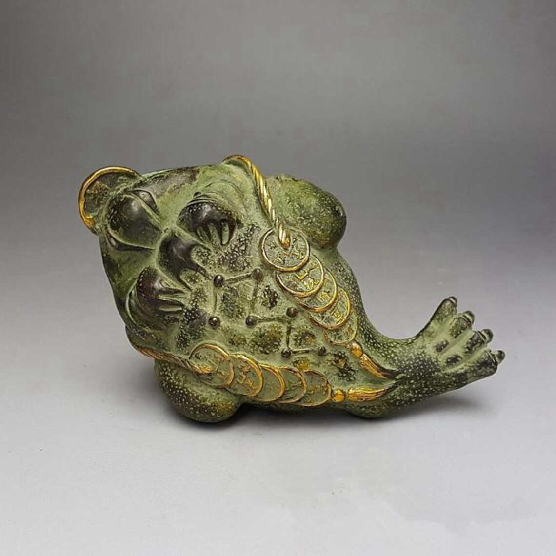 Vintage Chinese Pure Copper Hand Carved Golden Toad Statue - Etsy