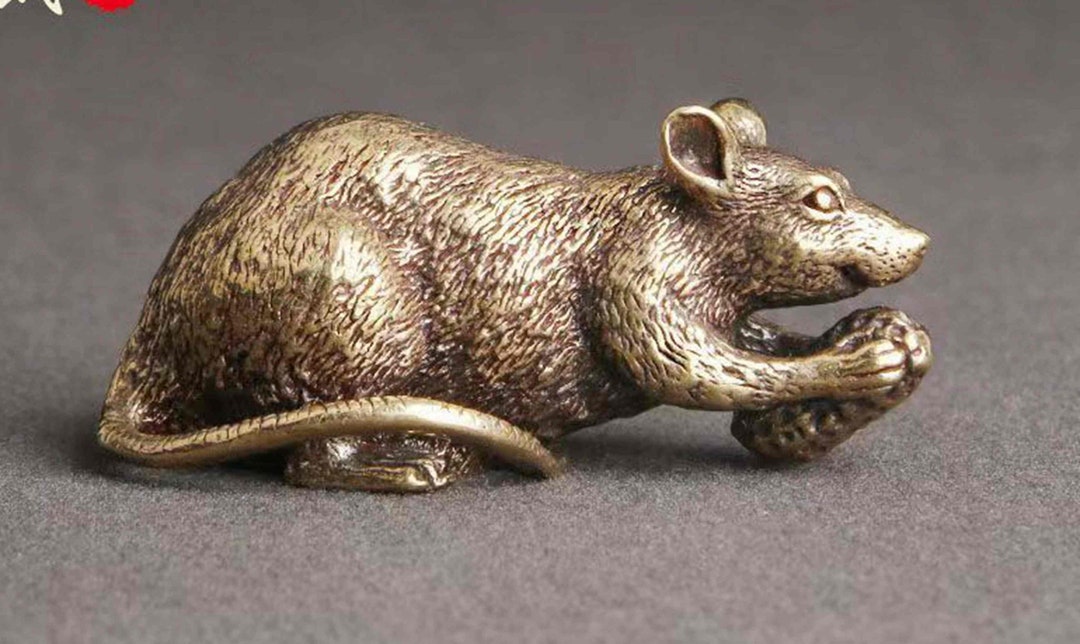 Antique Brass Hand Carved Mouse Statue, Home Decoration ,antique ...