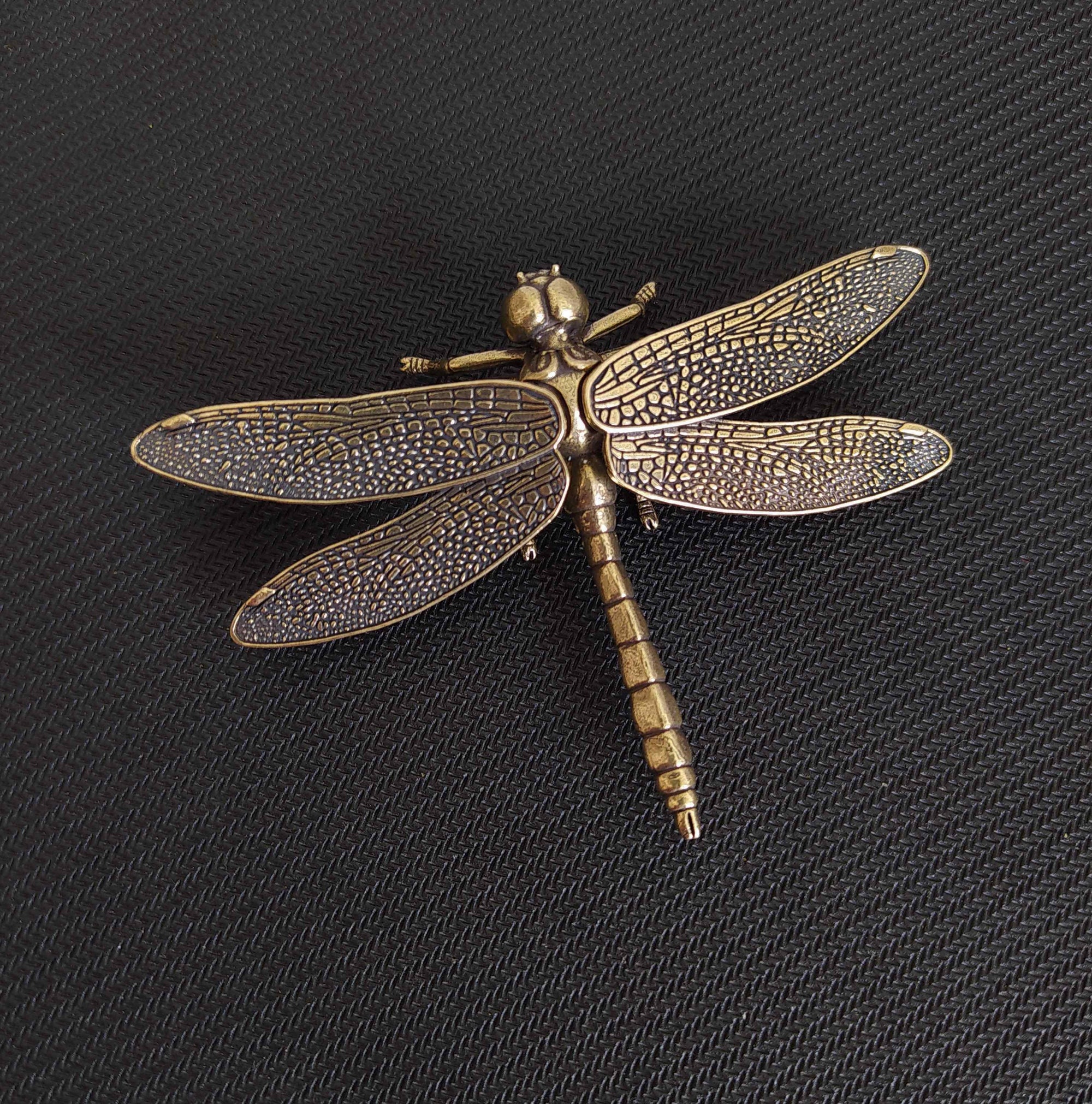 Antique Brass Hand Carved Dragonfly Statue home decoration | Etsy