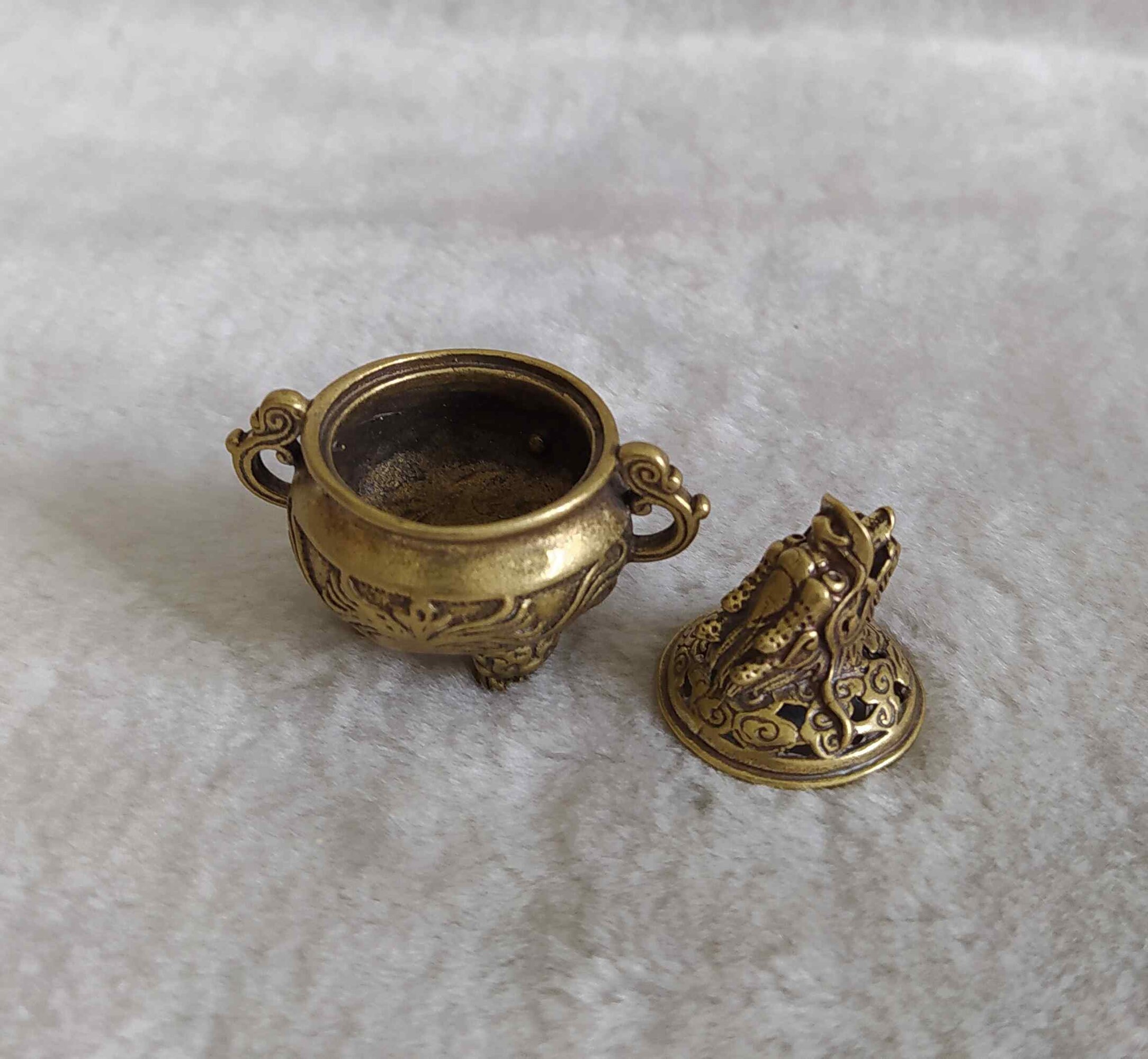 Antique Brass Hand Carved Mini Dragon Head Incense Burner | Etsy