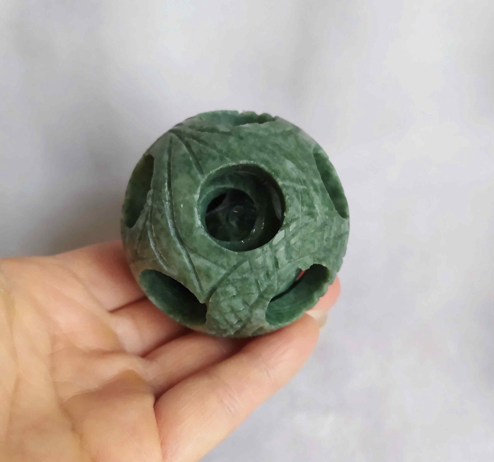 2 Hand Carved 3 layers Natural Jade Magic Puzzle Ball | Etsy