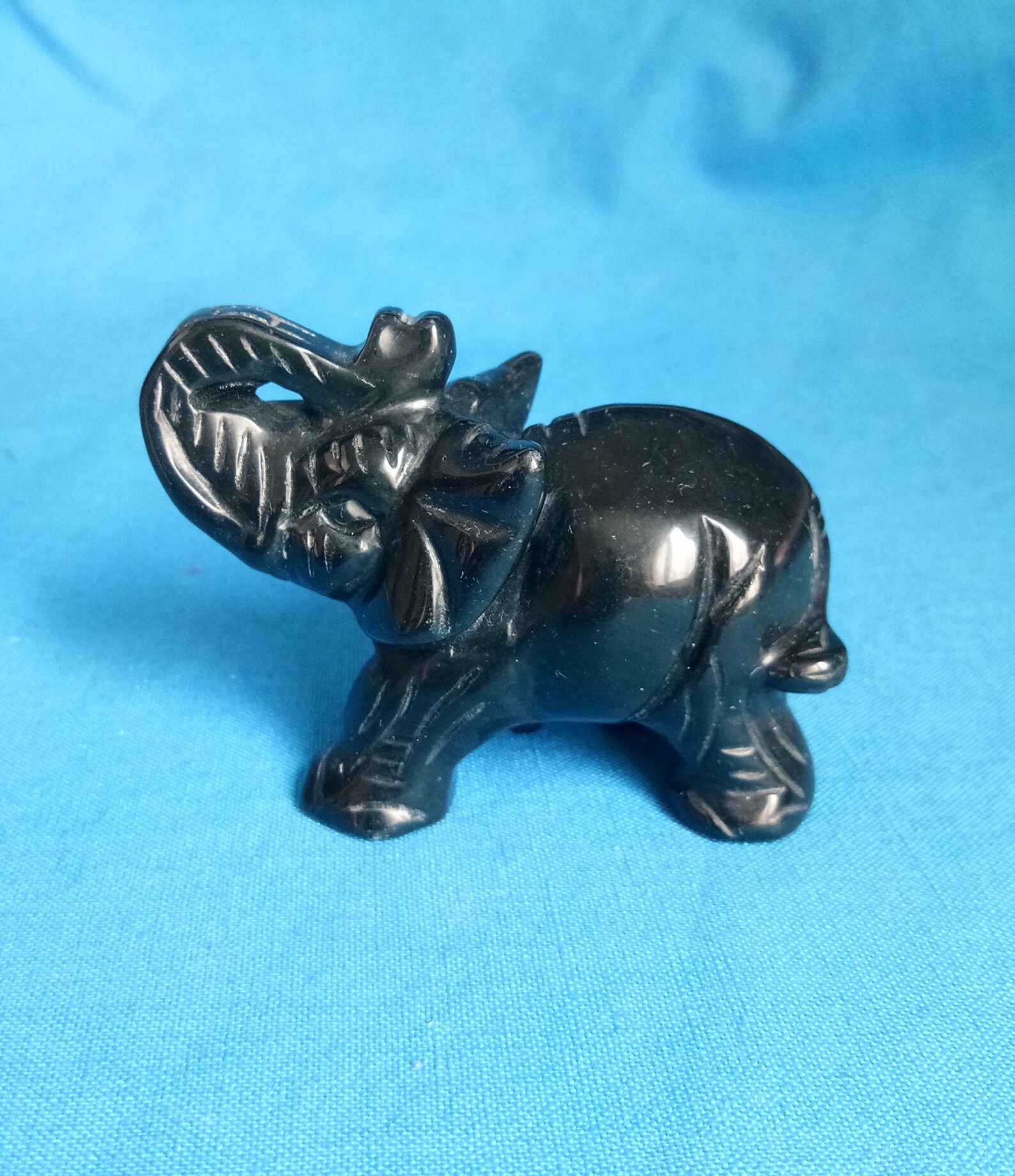 Natural Obsidian Carved Elephant Figurine Elephant Statue - Etsy