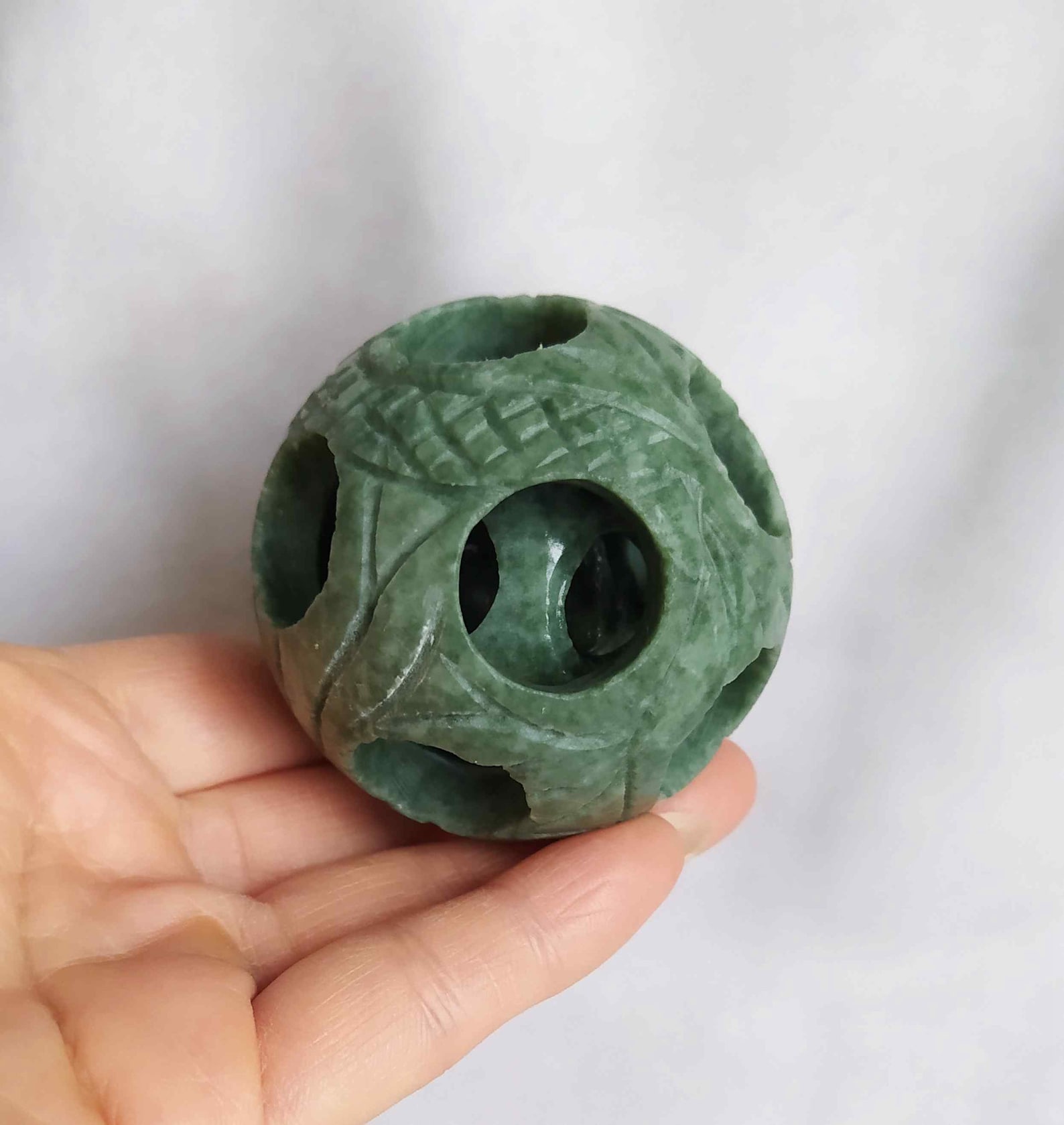 2 Hand Carved 3 layers Natural Jade Magic Puzzle Ball | Etsy