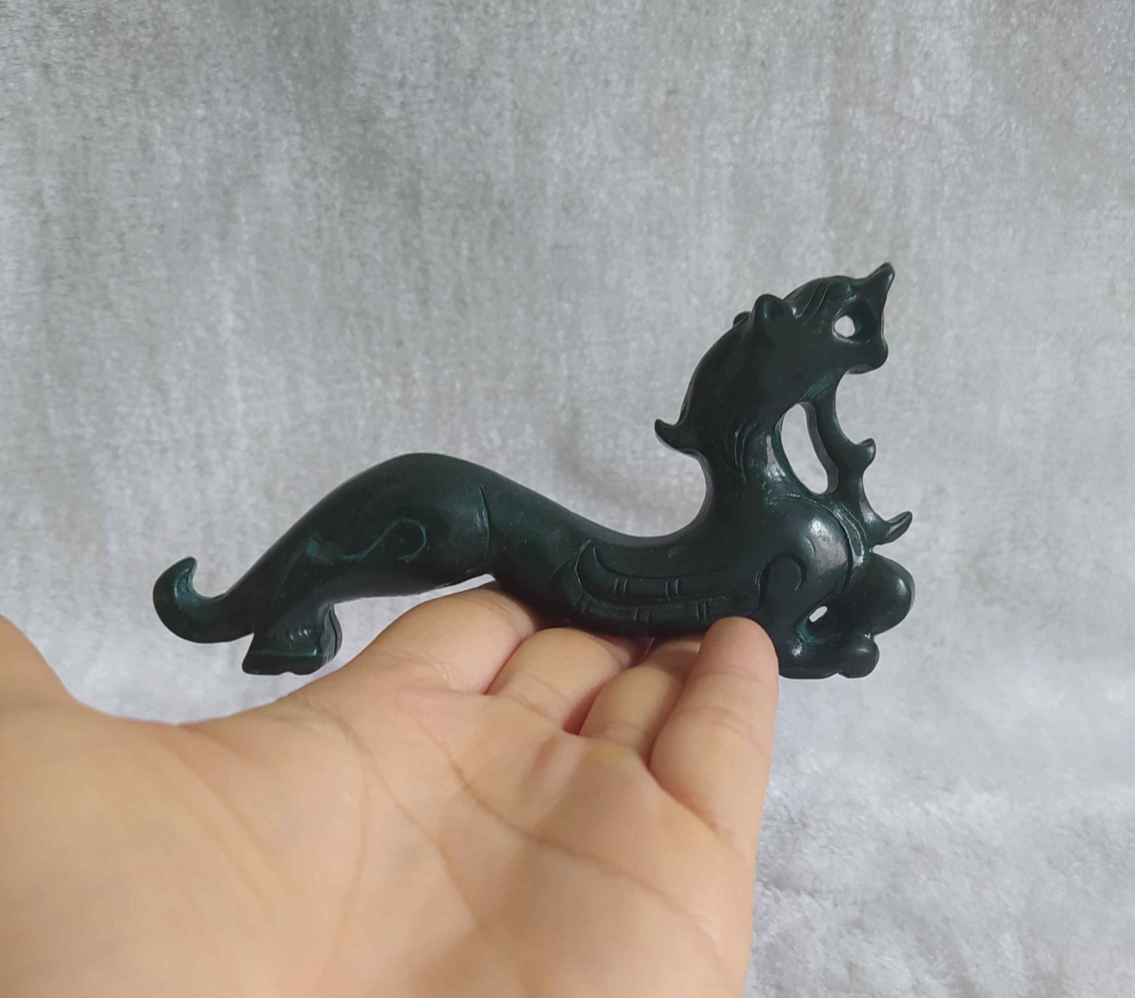 Vintage Chinese Jade Statue. Carved With a Powerful Dragon | Etsy