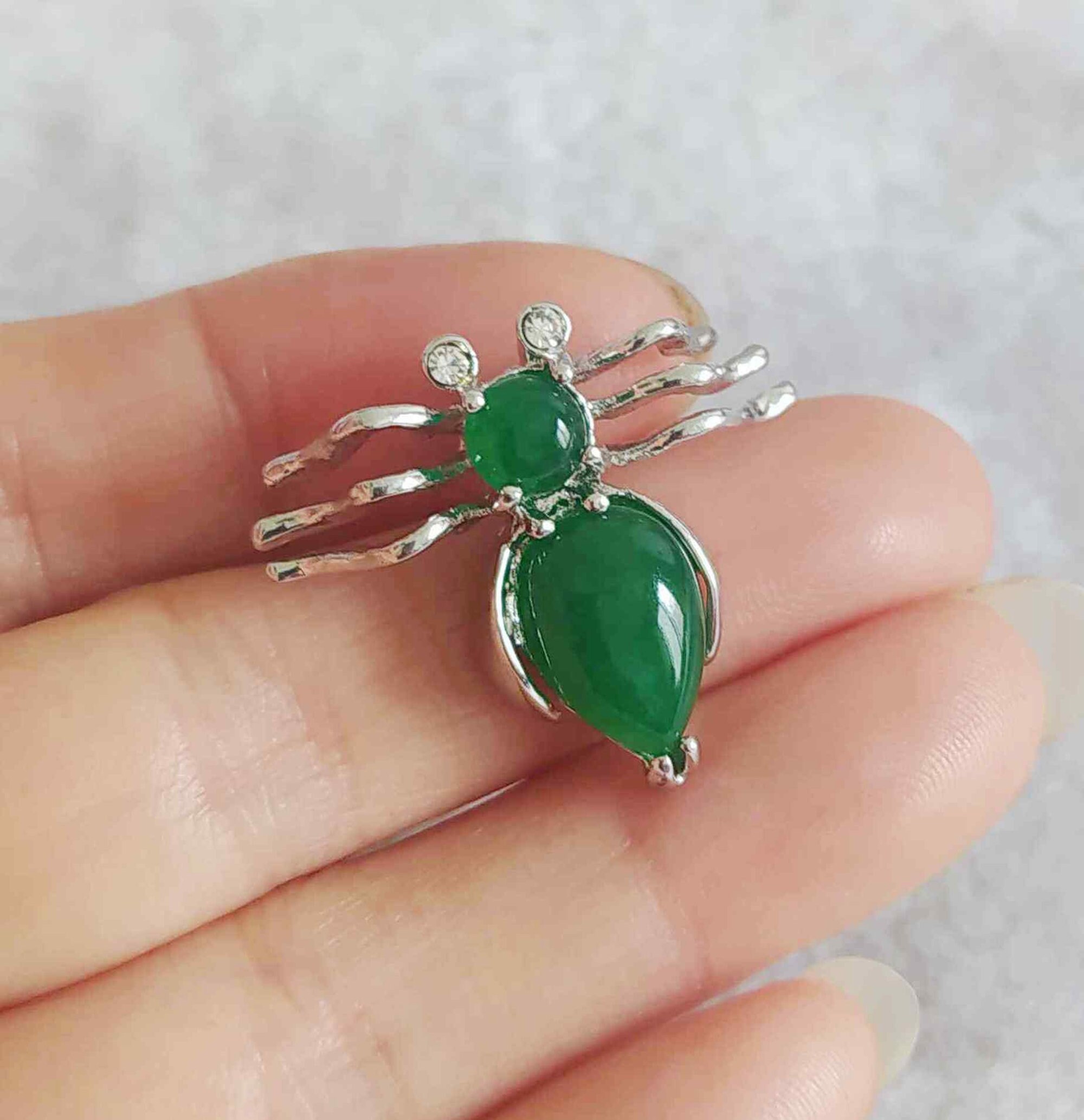 Natural Green Jade Spider Amulet Pendant E2745 - Etsy UK