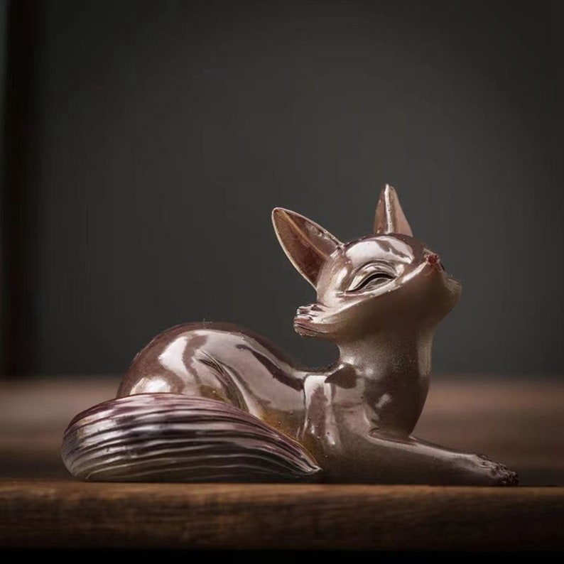 Color-changing Tea Pet Cute Little Fox Tea Pet Statue Home - Etsy UK