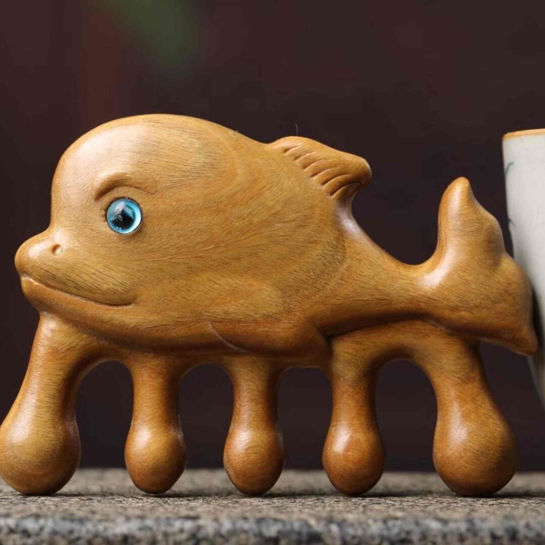 Natural Green Sandalwood Double-sided Carved Whale Comb - Etsy