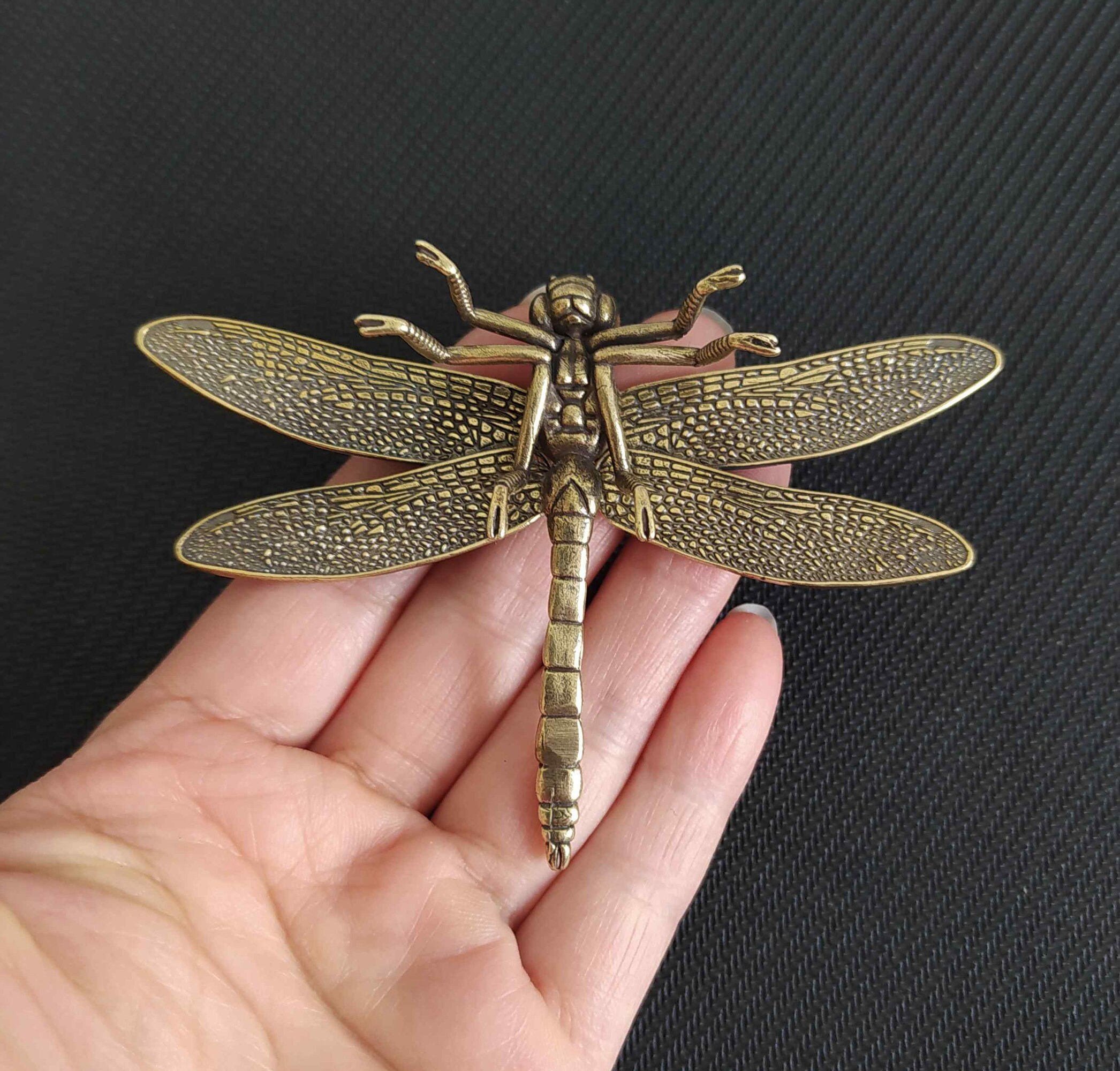 Antique Brass Hand Carved Dragonfly Statue home decoration | Etsy