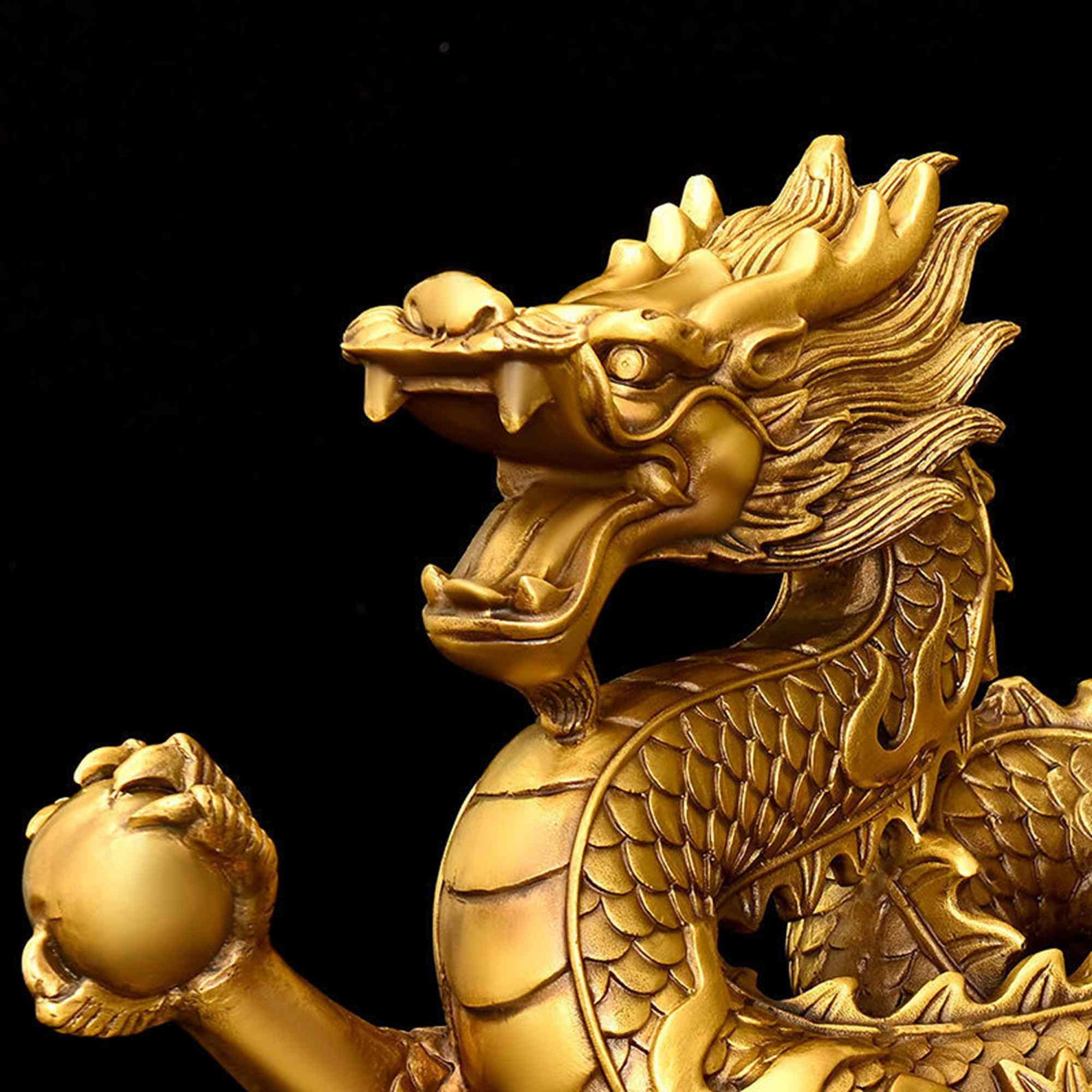 Antique Brass Hand Carved Dragon Statue Home Decoration - Etsy